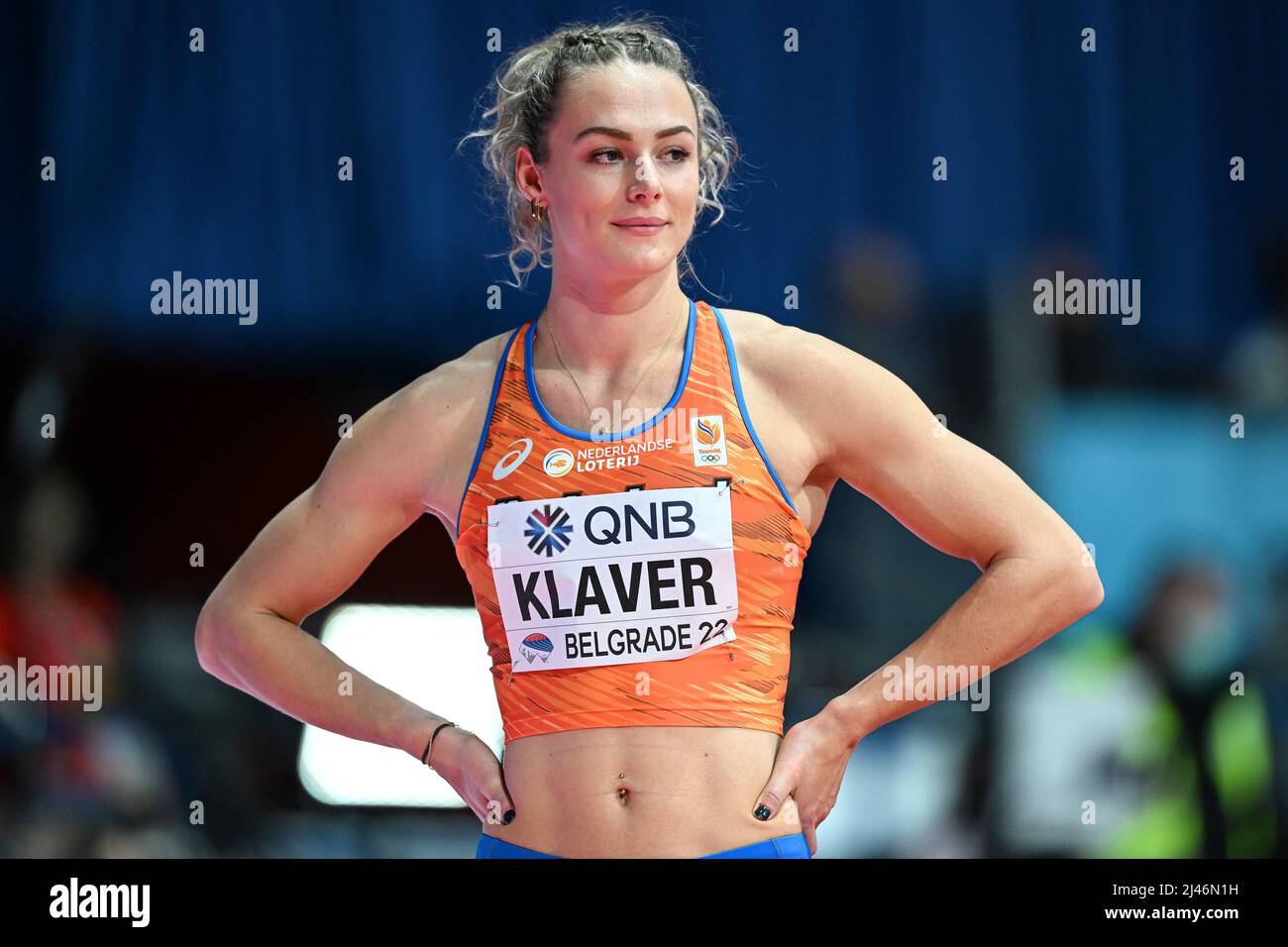 Lieke Klaver participating in the Belgrade 2022 World Indoor ...