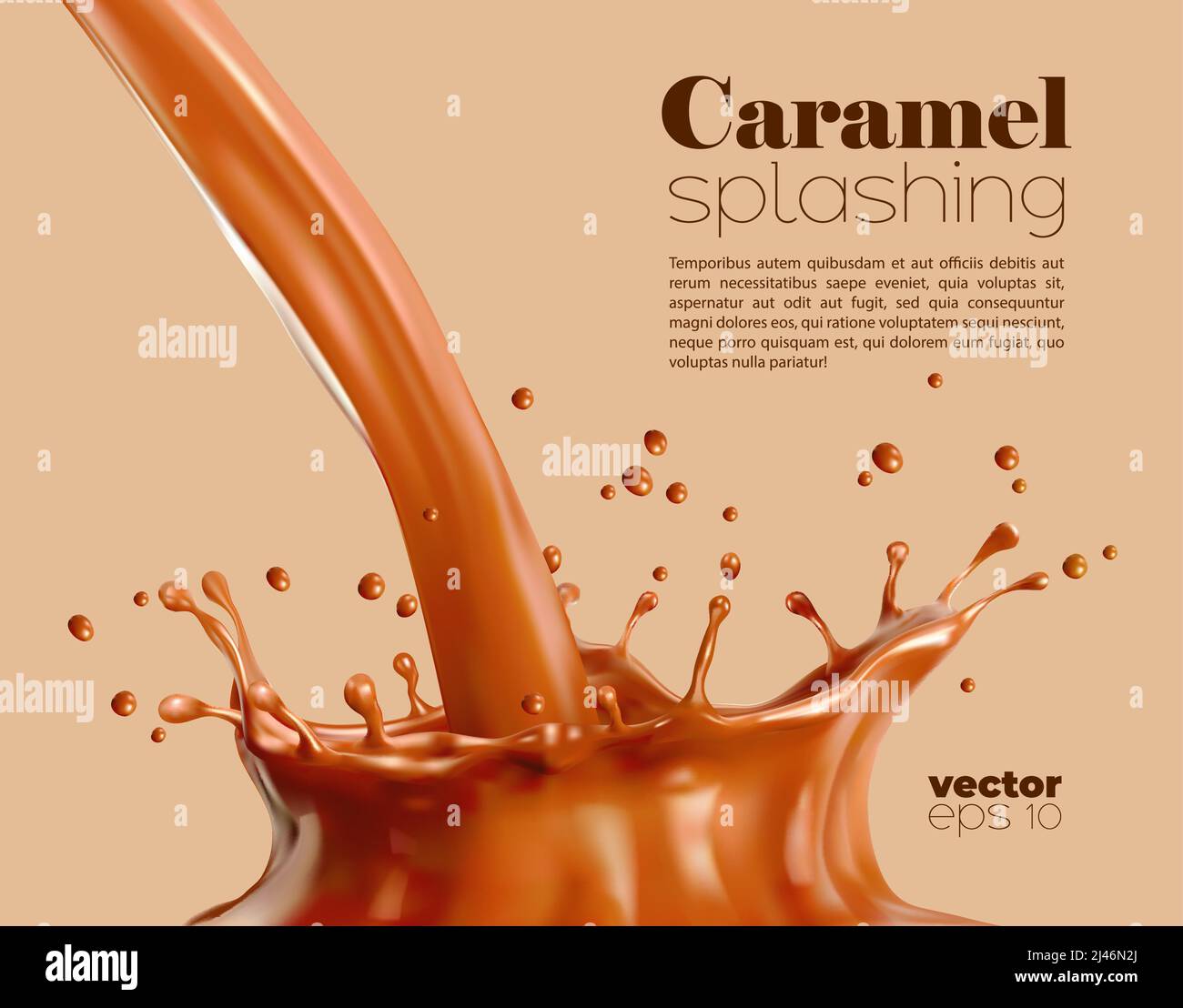 Caramel milk splash Stock Vector Images - Alamy