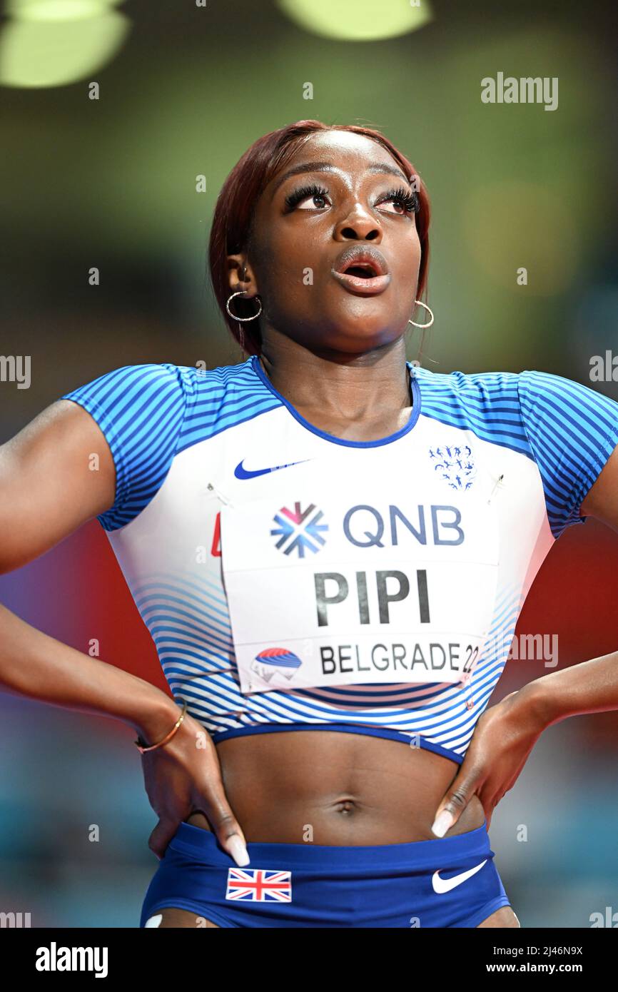 Ama Pipi participating in the Belgrade 2022 World Indoor Championships in the 400 meters Stock ...