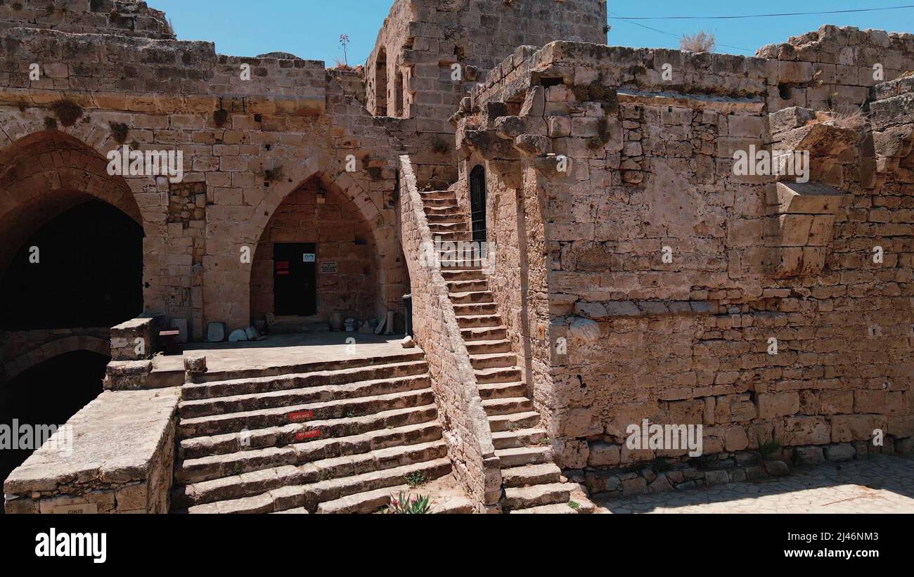 Kyrenia Castle medieval building and historical old harbour in Kyrenia ...