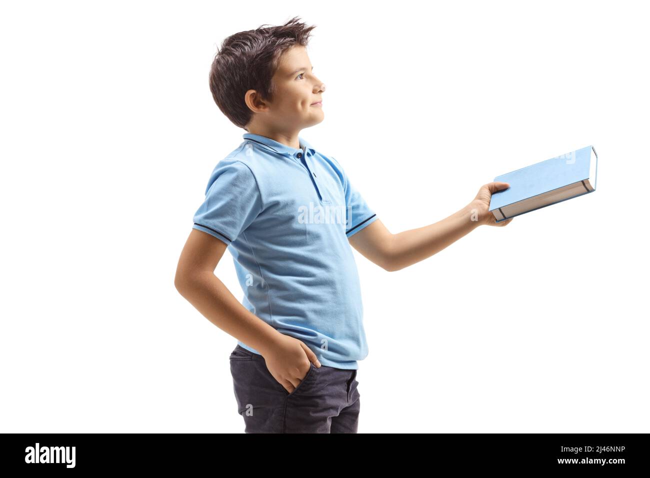 Child giving book hi-res stock photography and images - Alamy