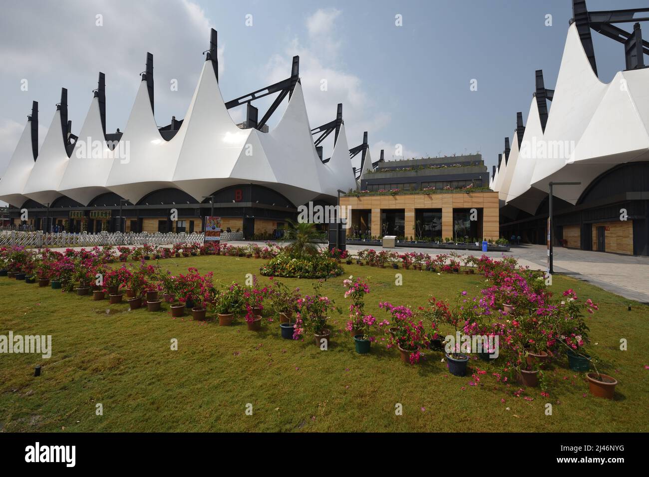 Exhibition hall 'B' and Food court of the Biswa Bangla Mela Prangan or ...