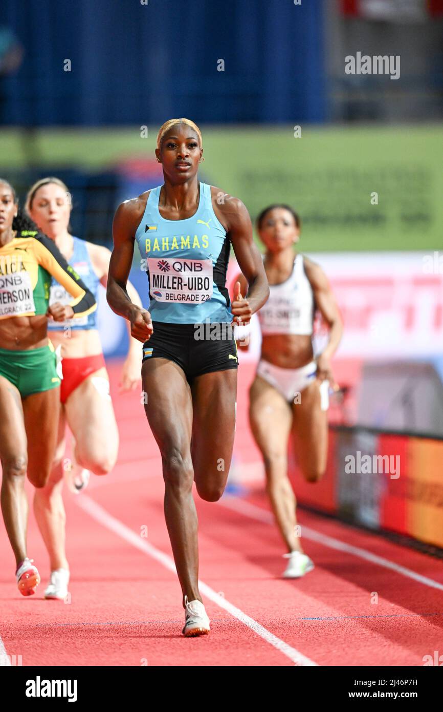 Shaunae Miller-Uibo participating in the Belgrade 2022 World Indoor ...