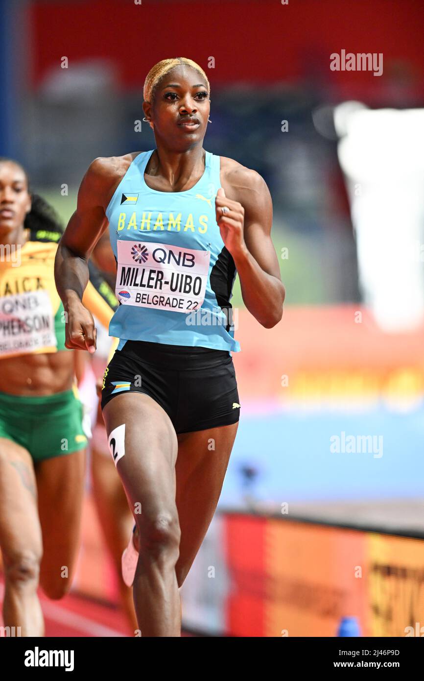 Shaunae Miller-Uibo participating in the Belgrade 2022 World Indoor ...