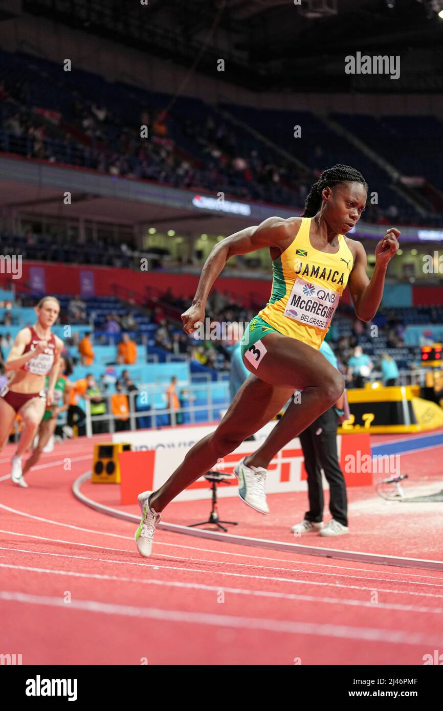 Roneisha Mcgregor participating in the Belgrade 2022 World Indoor ...