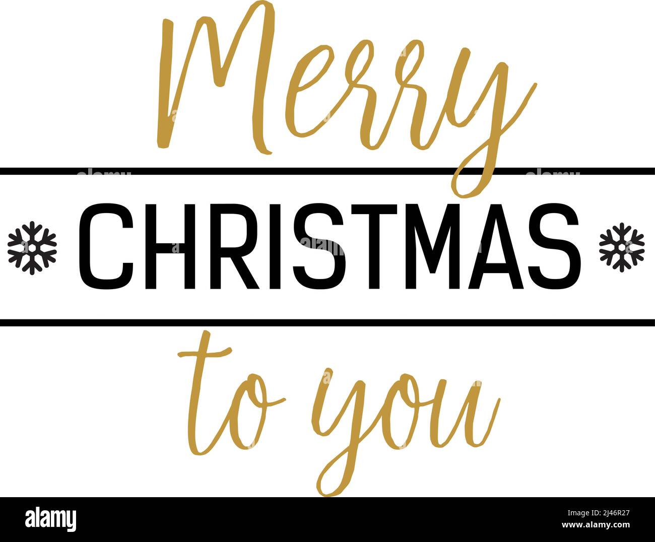 Merry Christmas to You lettering. Christmas design element. Handwritten ...