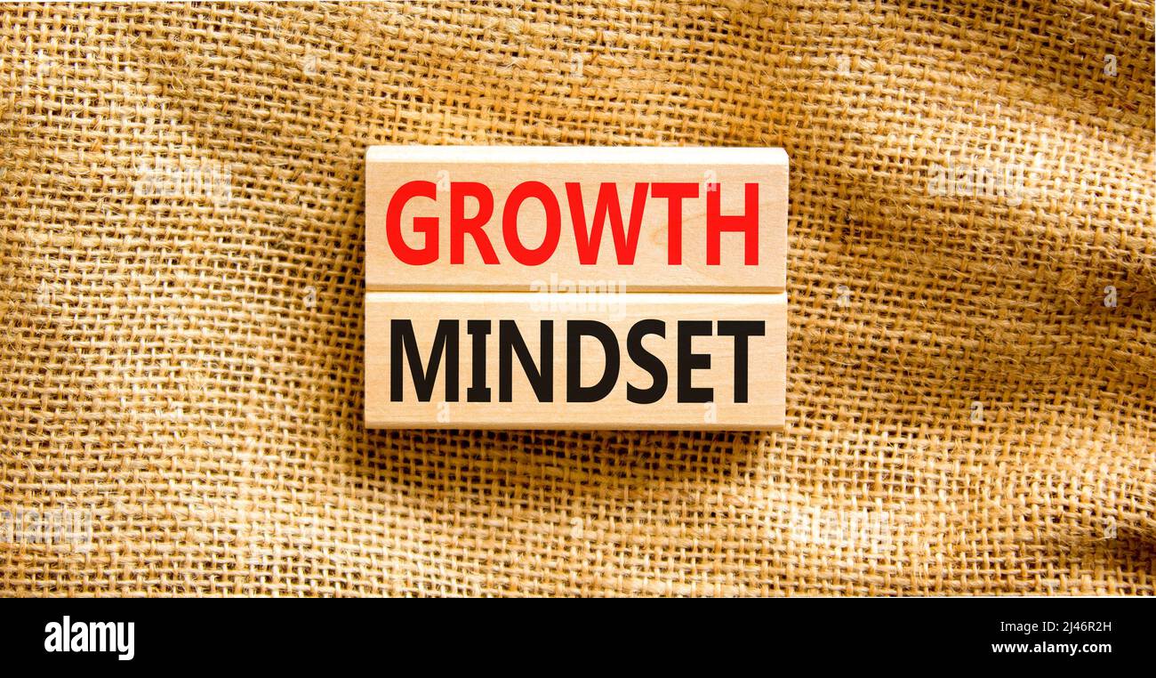 Growth mindset symbol. Wooden blocks with concept words Growth mindset ...