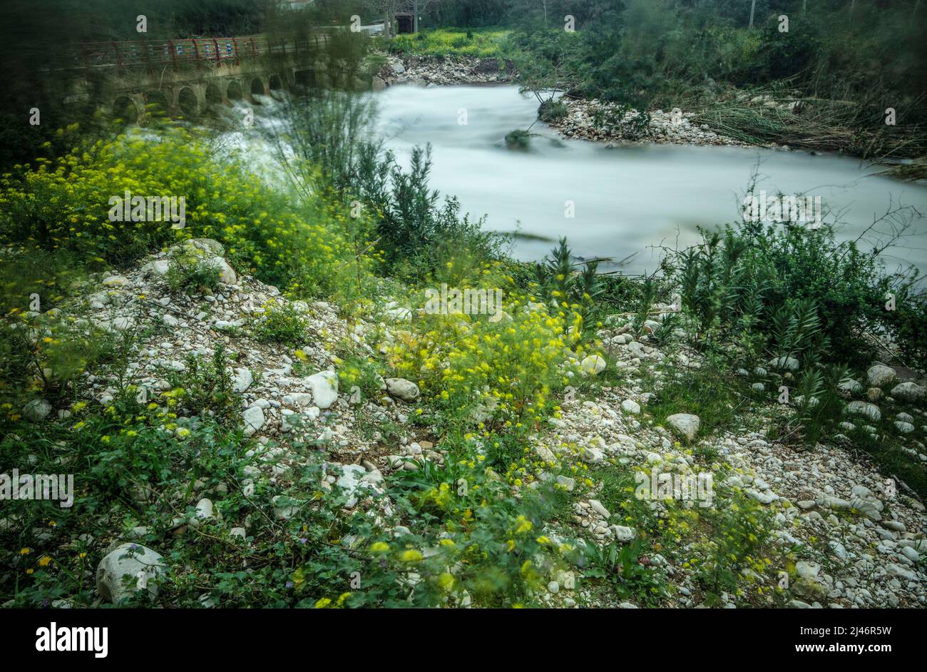 Spring landscape view of the Algar river, Altea on the Costa Dorada, in ...