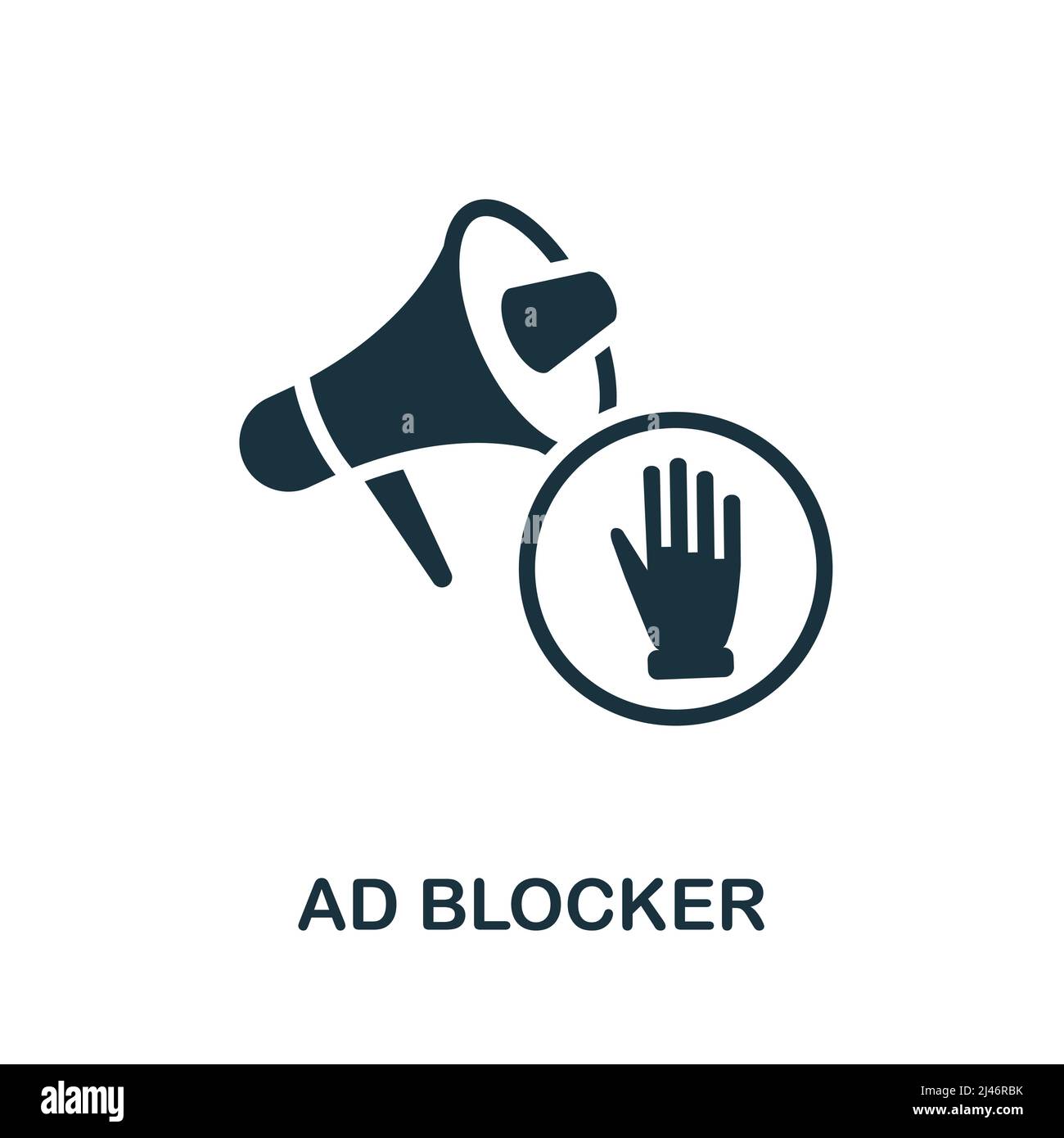 Ad Blocker flat icon. Colored element sign from marketing collection ...