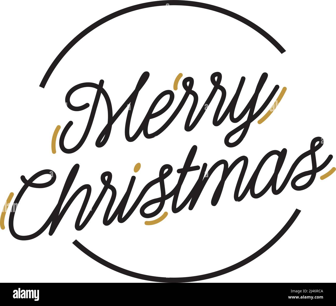 Merry Christmas lettering in circle. Christmas design element ...