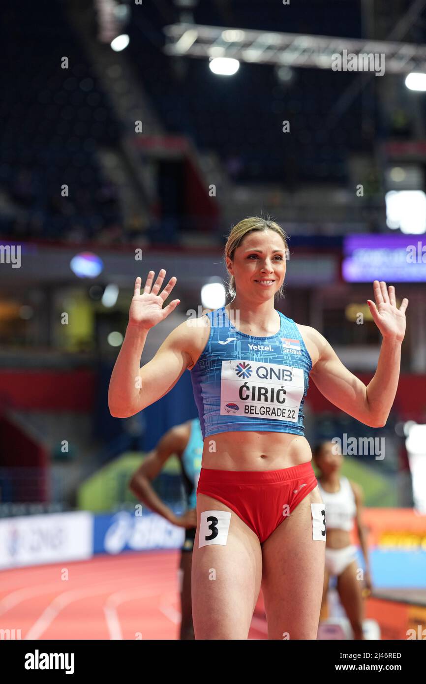 Maja Ciric participating in the Belgrade 2022 World Indoor Championships in the 400 meters Stock ...