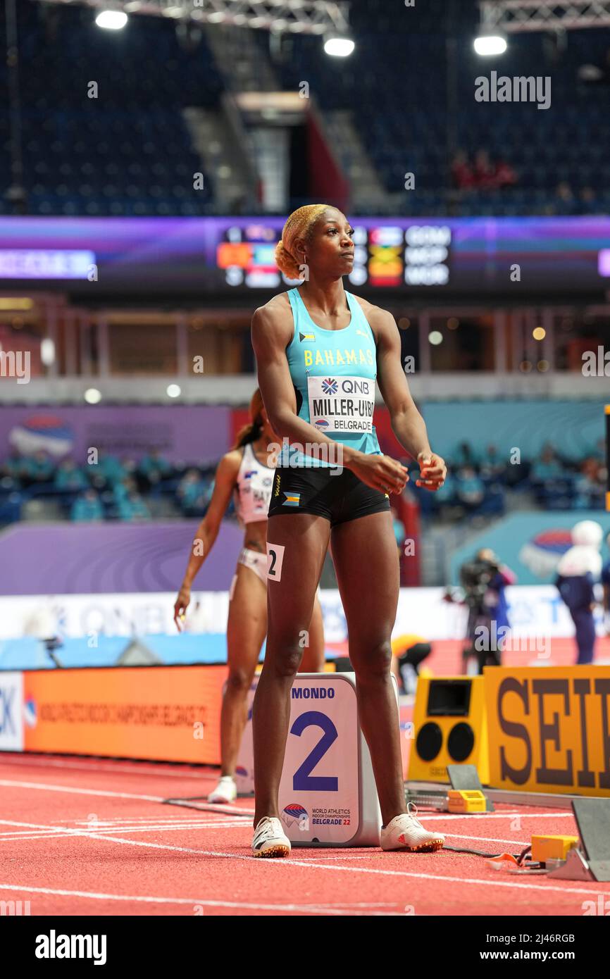 Shaunae Miller-Uibo participating in the Belgrade 2022 World Indoor ...