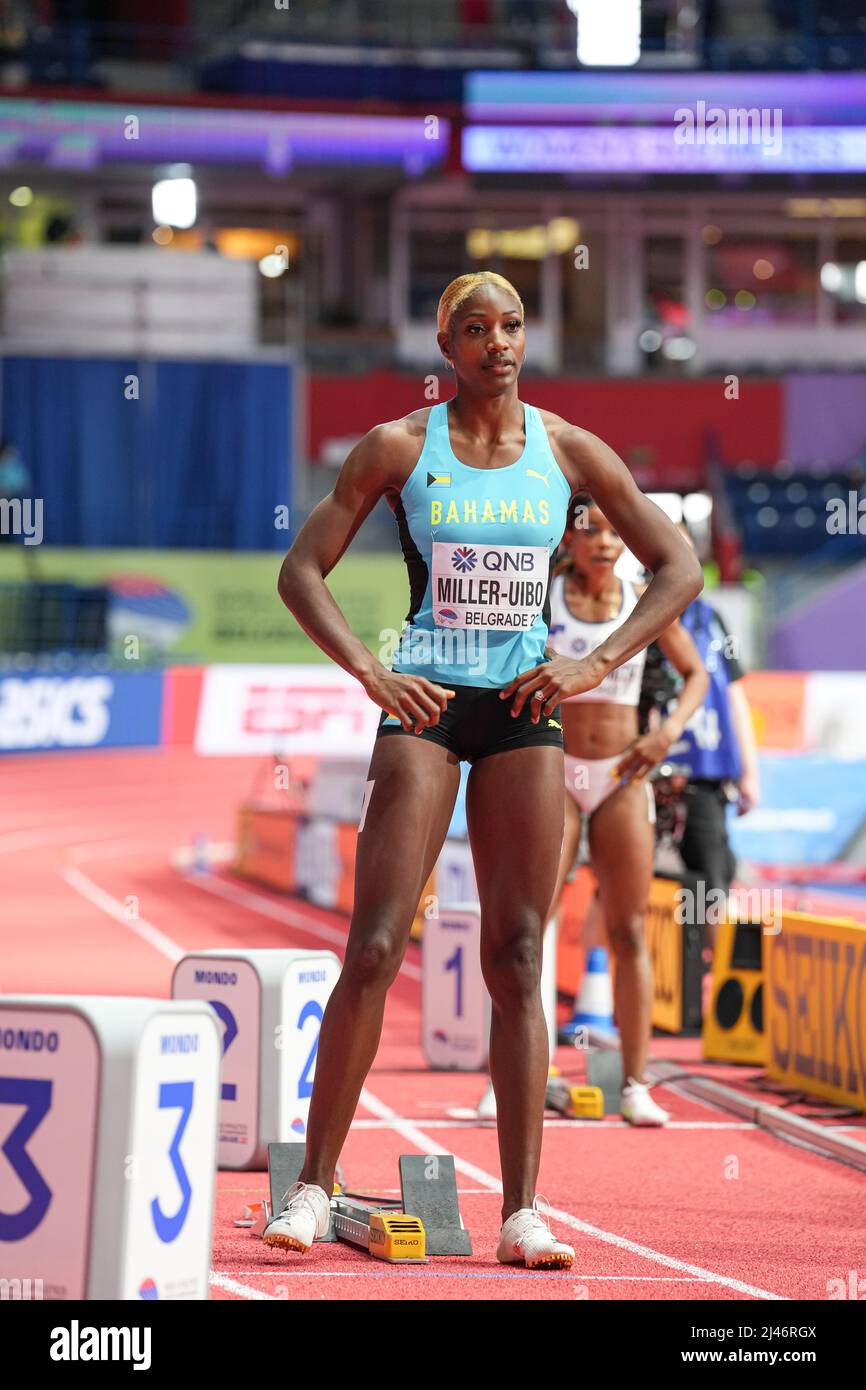 Shaunae Miller-Uibo participating in the Belgrade 2022 World Indoor ...