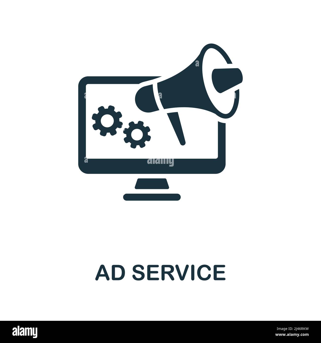 Ad Service flat icon. Colored element sign from marketing collection ...
