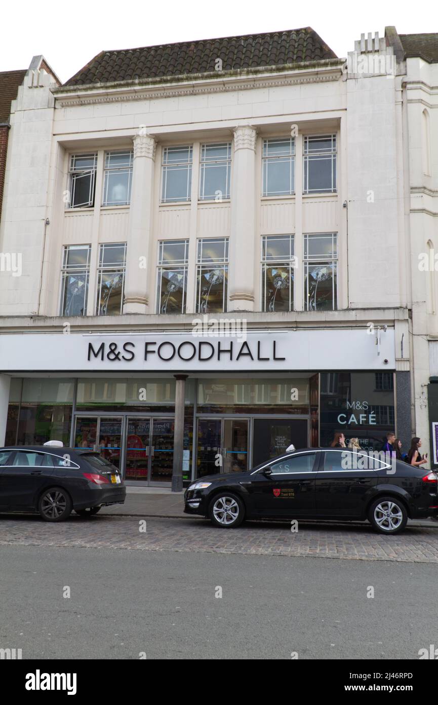 Marks & Spencer exterior of shop in the High Street, Colchester. The ...