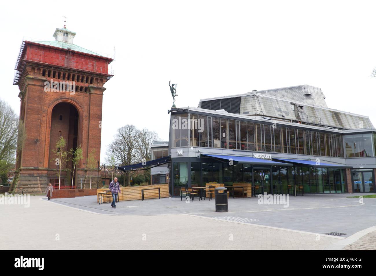 Jumbo water tower and the Mercury Theatre, two landmarks in Colchester ...
