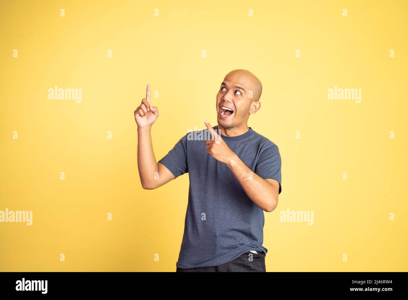 Excited bald man hi-res stock photography and images - Alamy