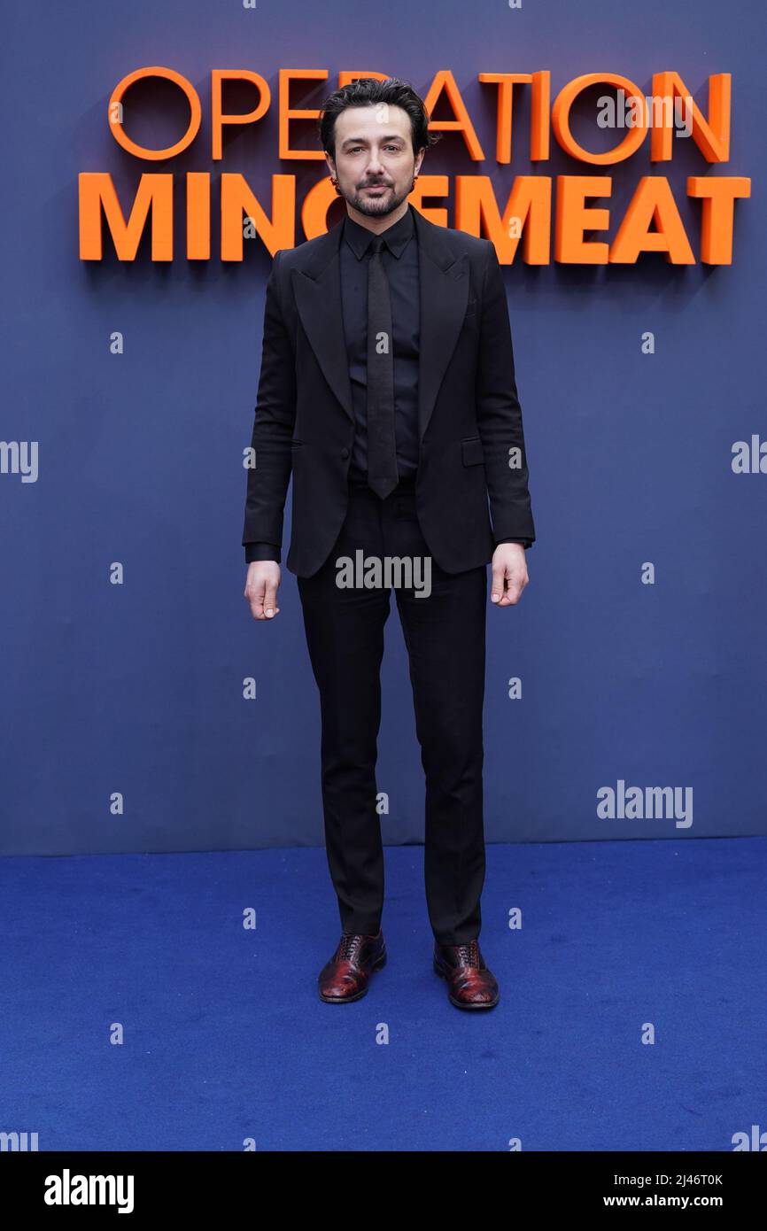 Alex Zane arriving for the UK premiere of Operation Mincemeat at the ...