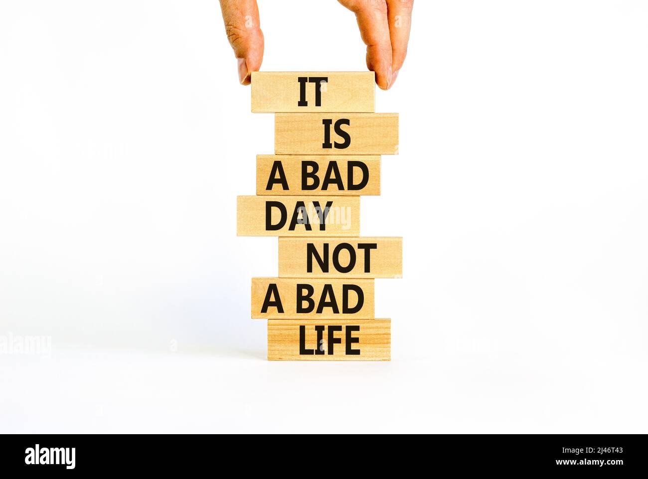 Bad day or life symbol. Wooden blocks with concept words It is a bad ...
