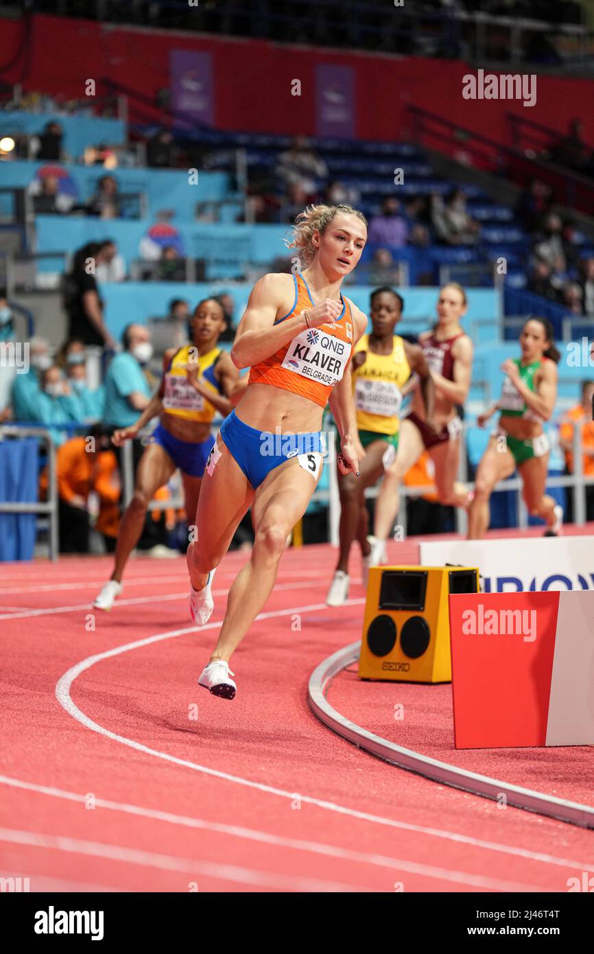 Lieke Klaver participating in the Belgrade 2022 World Indoor ...