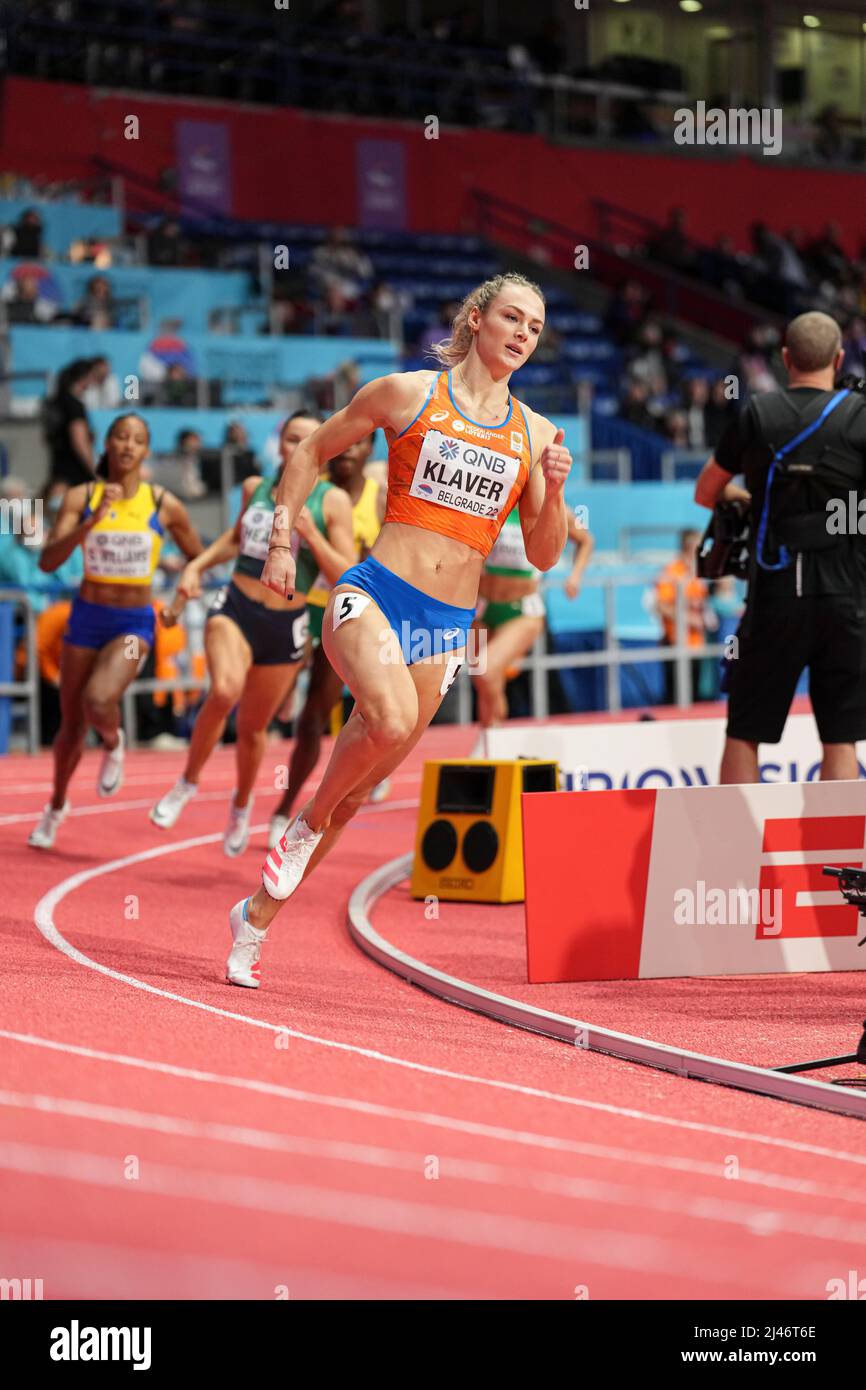 Lieke Klaver participating in the Belgrade 2022 World Indoor ...