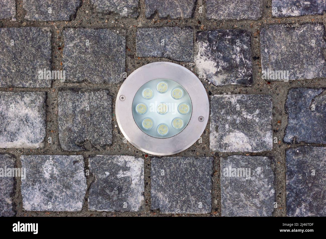Ground lamp. LED lamp. Street lighting. Lamp on the sidewalk Stock ...
