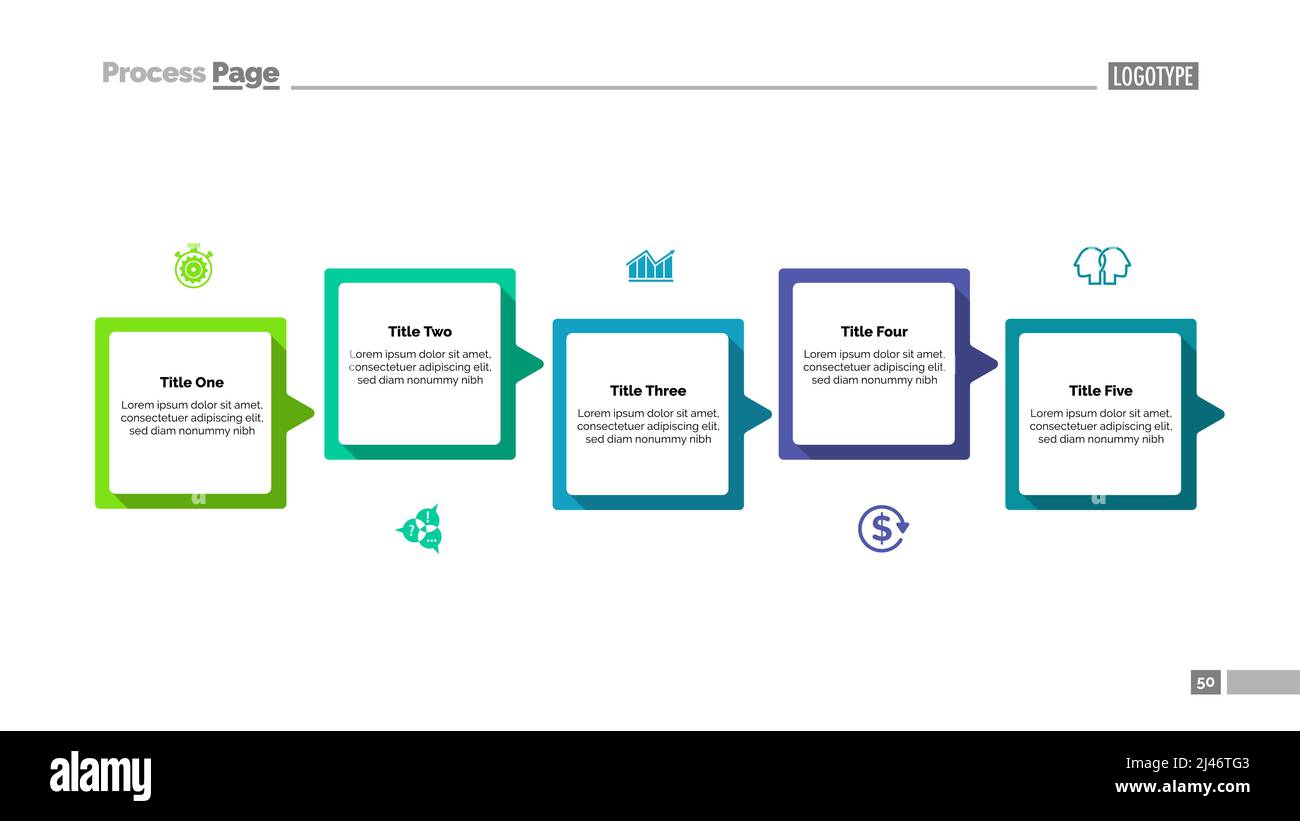 Process diagram with five elements. Step chart, graph, layout. Creative ...