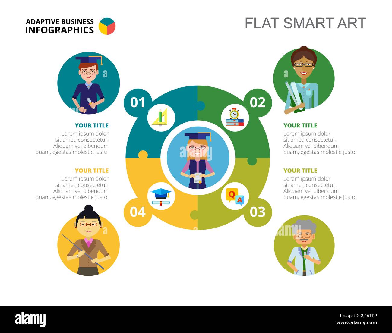 Puzzle chart. Pie diagram, graph, layout. Creative concept for ...