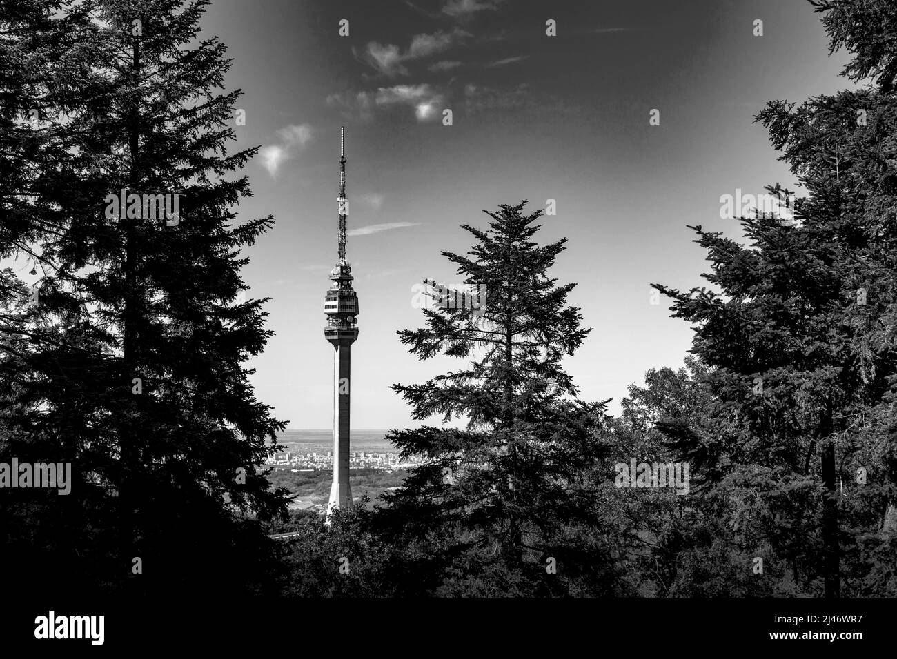 Avala communication tower, symbol of Belgrade, Serbia Stock Photo - Alamy