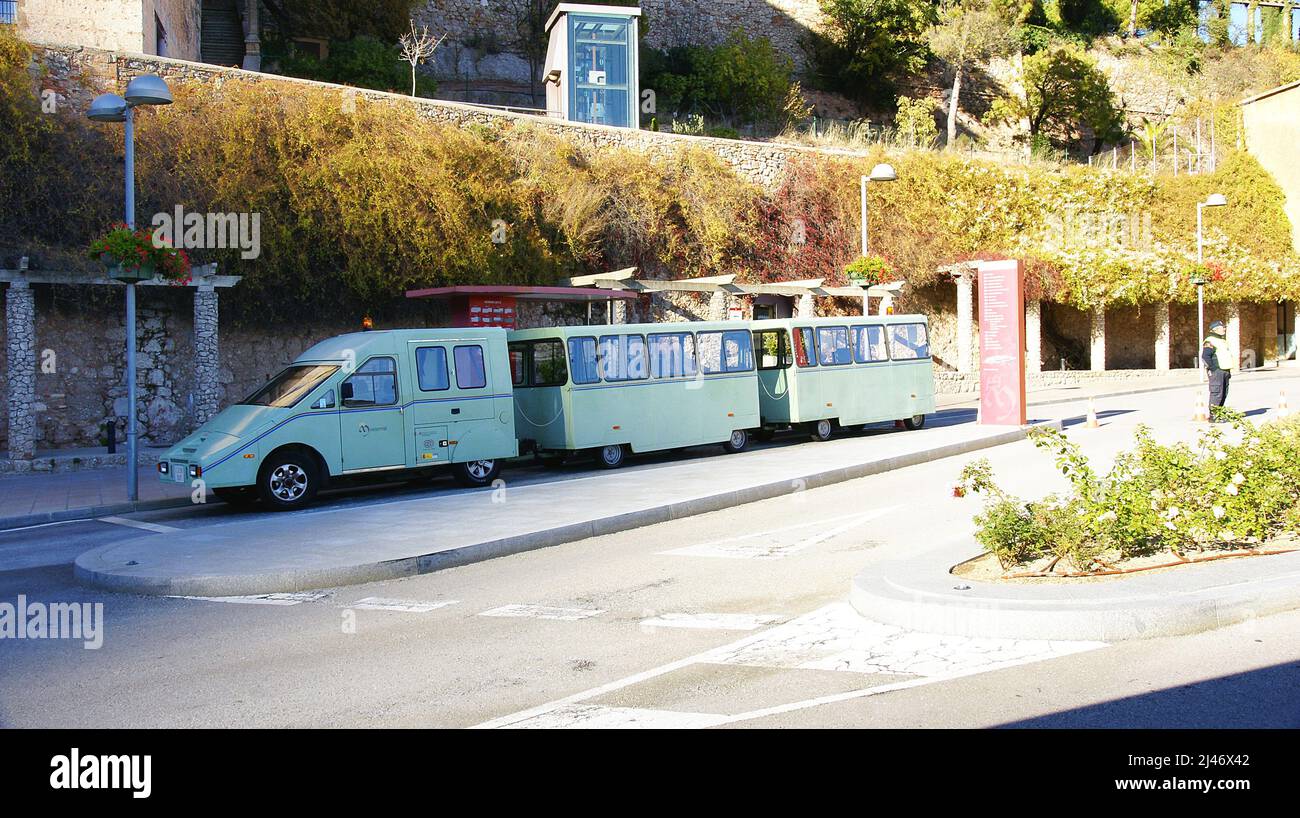 Tour vehicle through Montserrat, Barcelona, Catalunya, Spain, Europe ...