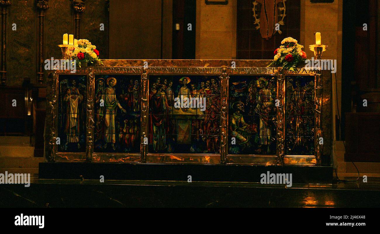 altar of the basilica of Montserrat, Barcelona, Catalunya, Spain ...