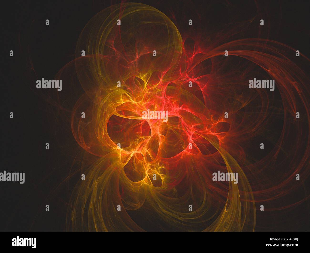 Abstract fractal art background, suggestive of fire flames and hot wave ...