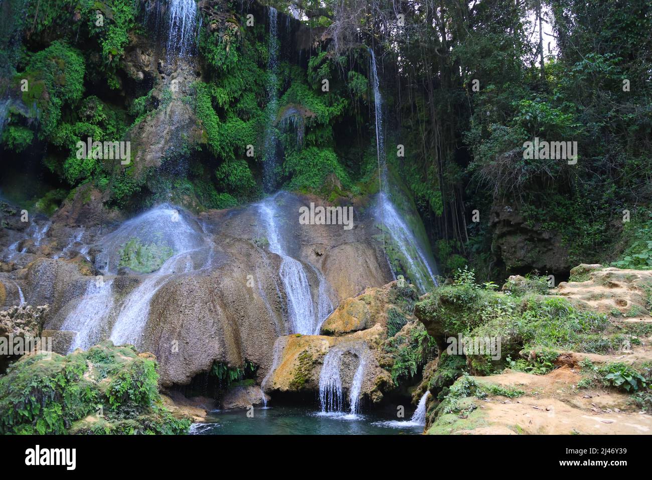 The Nicho waterfalls in the Cuban tropical forest Stock Photo - Alamy