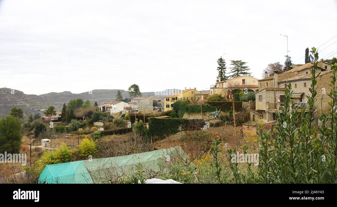 Rocafort village in the Bages region, Barcelona province, Catalunya ...