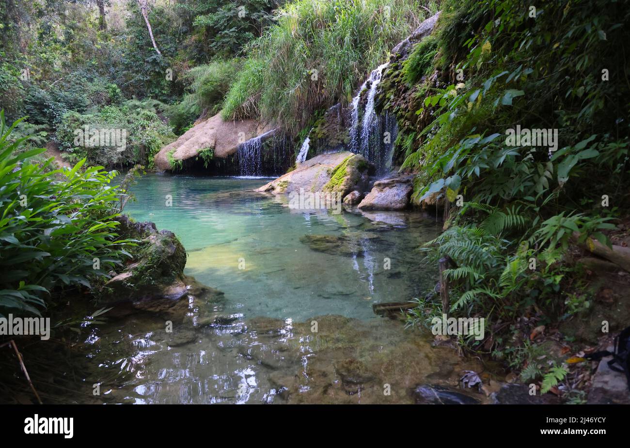 The Nicho waterfalls in the Cuban tropical forest Stock Photo - Alamy