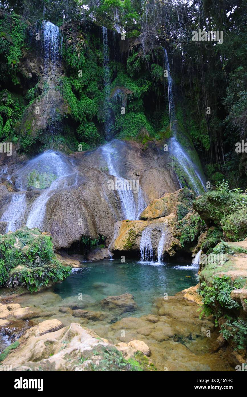 The Nicho waterfalls in the Cuban tropical forest Stock Photo - Alamy