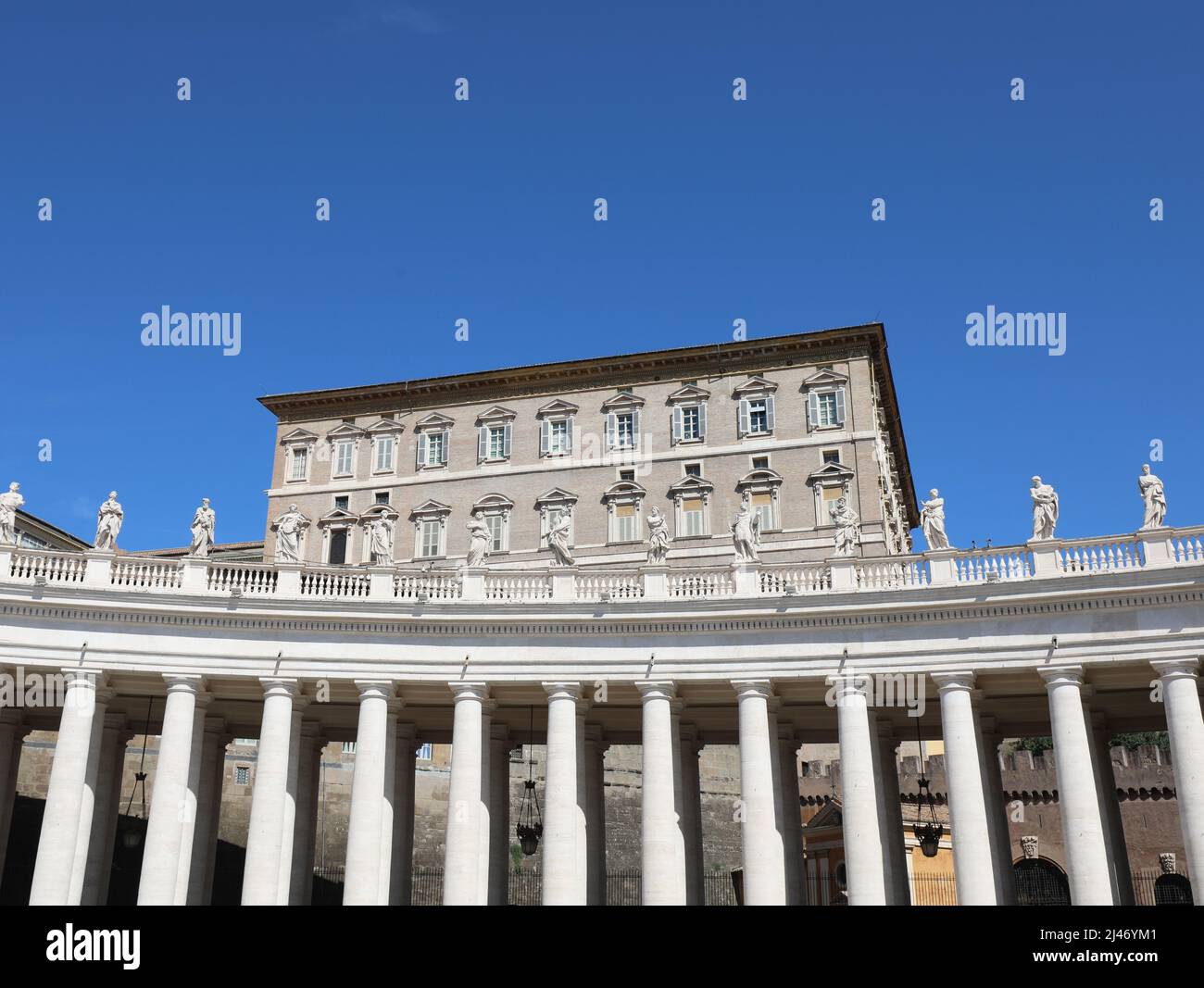 Vatican City The Apolistic Palace and the columns of the BERNINI ...