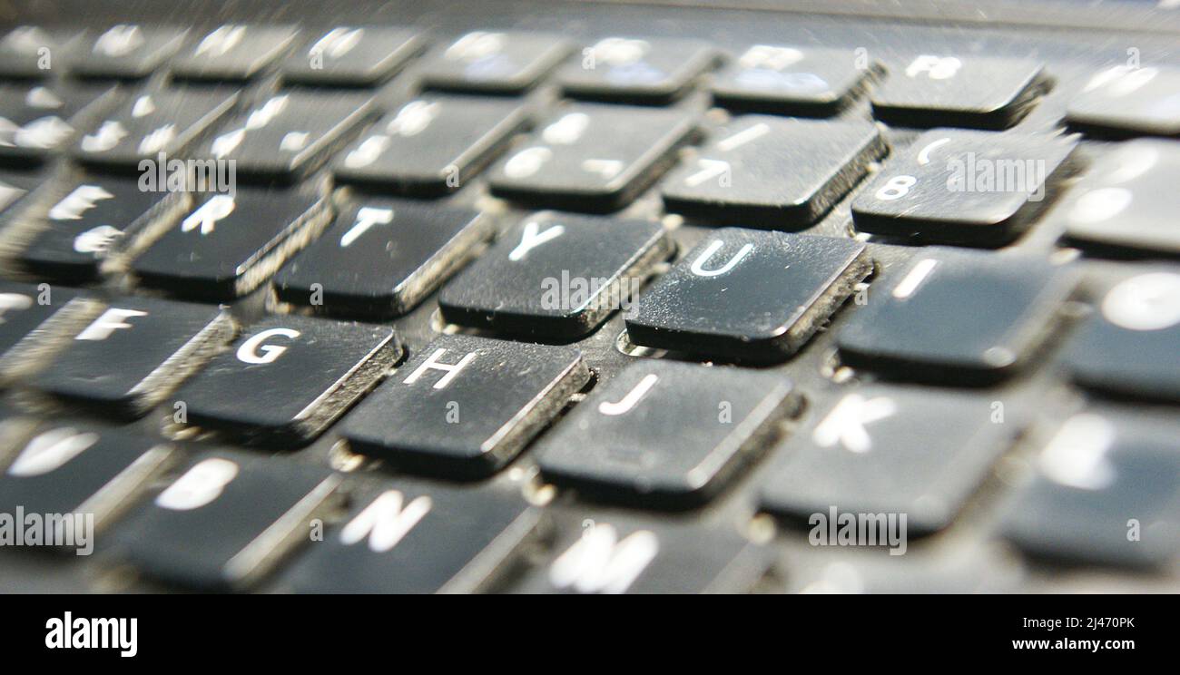 Detail of a used black keyboard from a desktop computer Stock Photo - Alamy