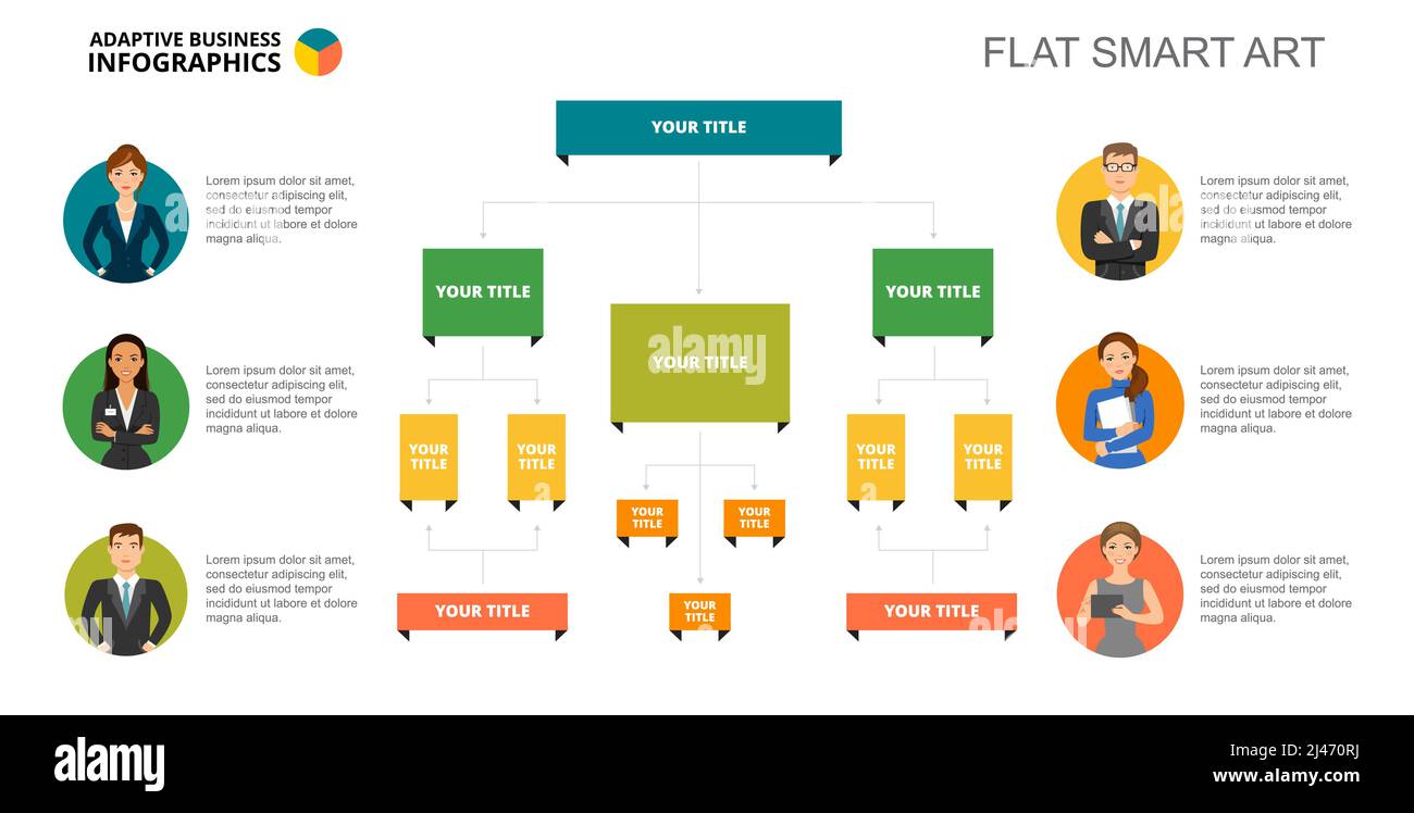 Flowchart with three levels. Diagram, graph, layout. Creative concept ...