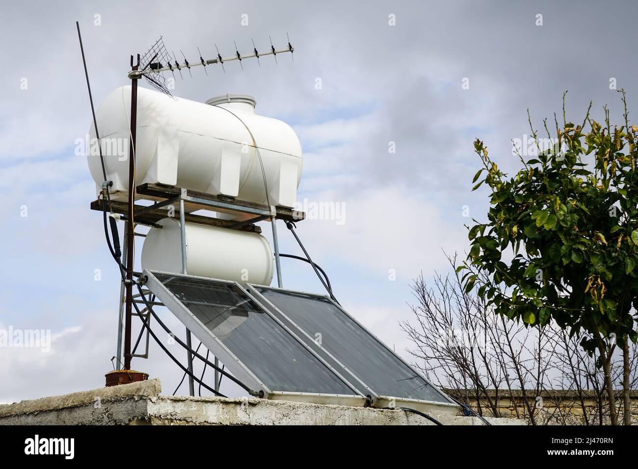 Solar water tanks hi-res stock photography and images - Alamy