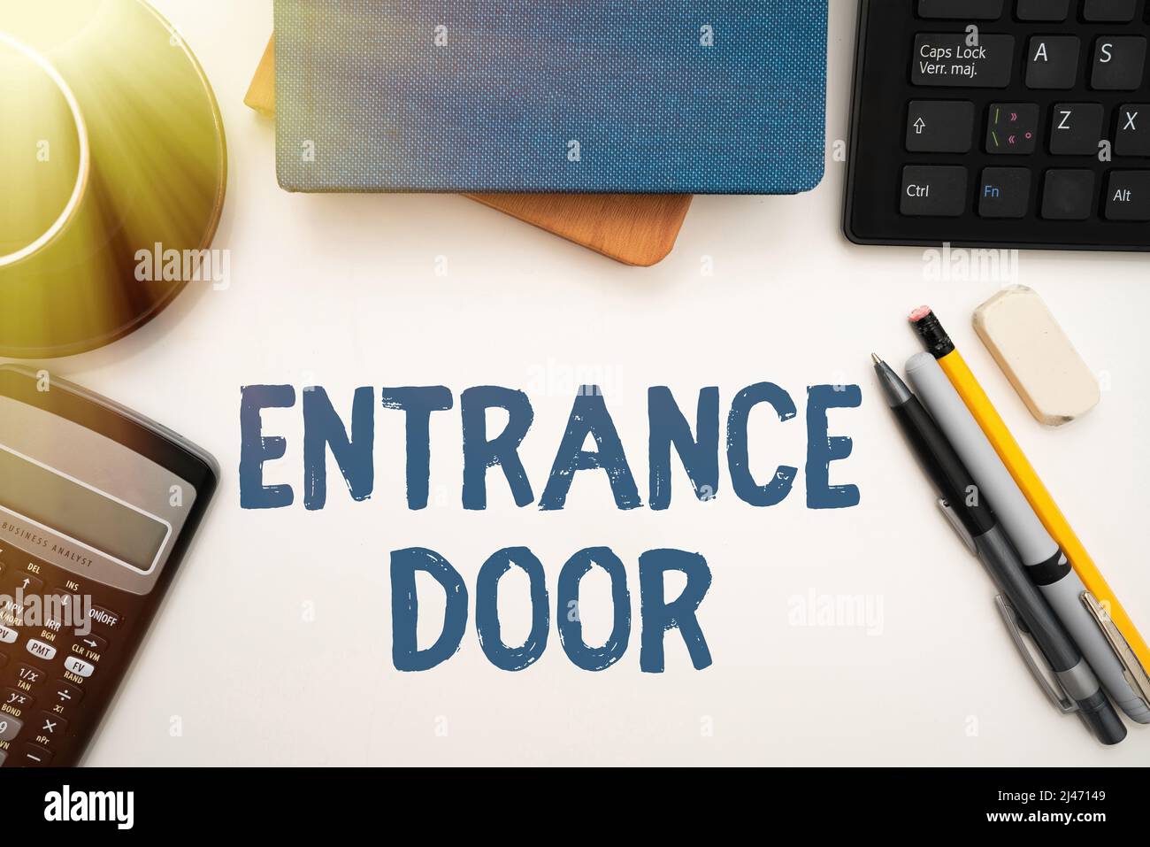Conceptual caption Entrance Door. Word Written on Way in Doorway Gate ...