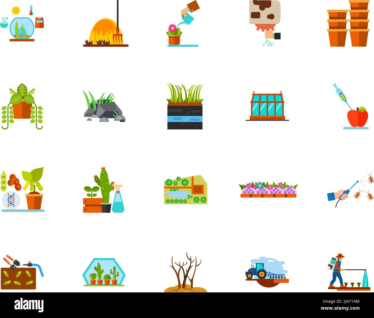 Planting icon set. Can be used for topics like agriculture, gardening ...