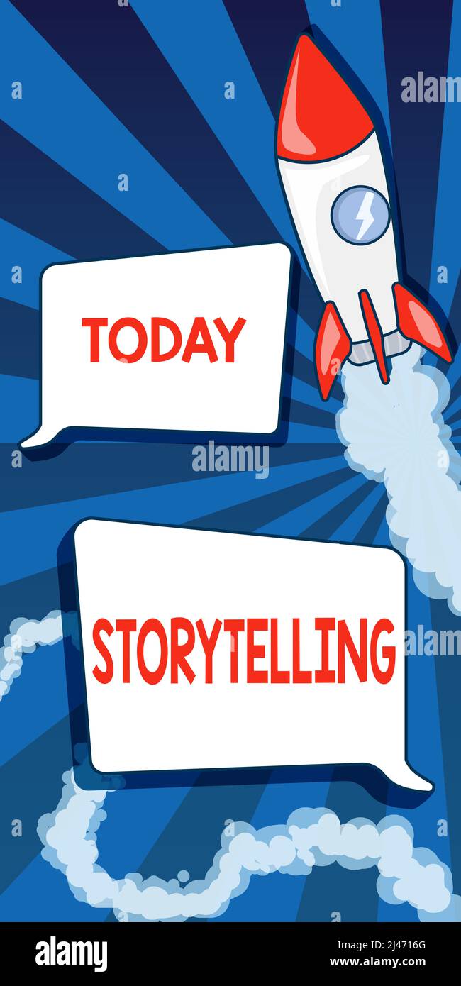 Conceptual caption Storytelling. Business overview social and cultural ...