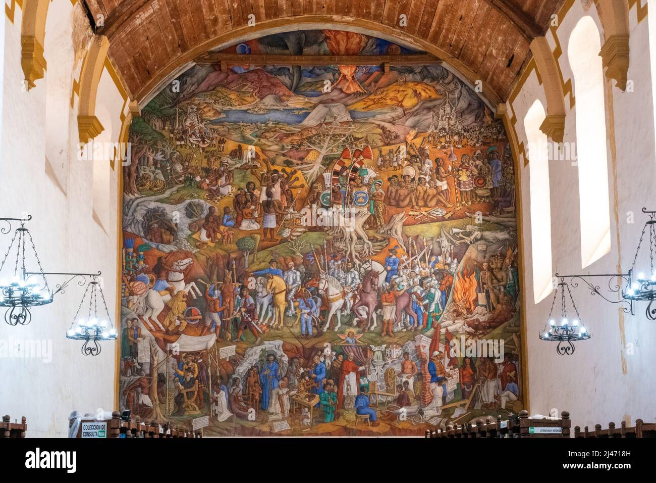 The Juan O'Gorman, ‘The History of Michoacan’ mural, a fresco created ...