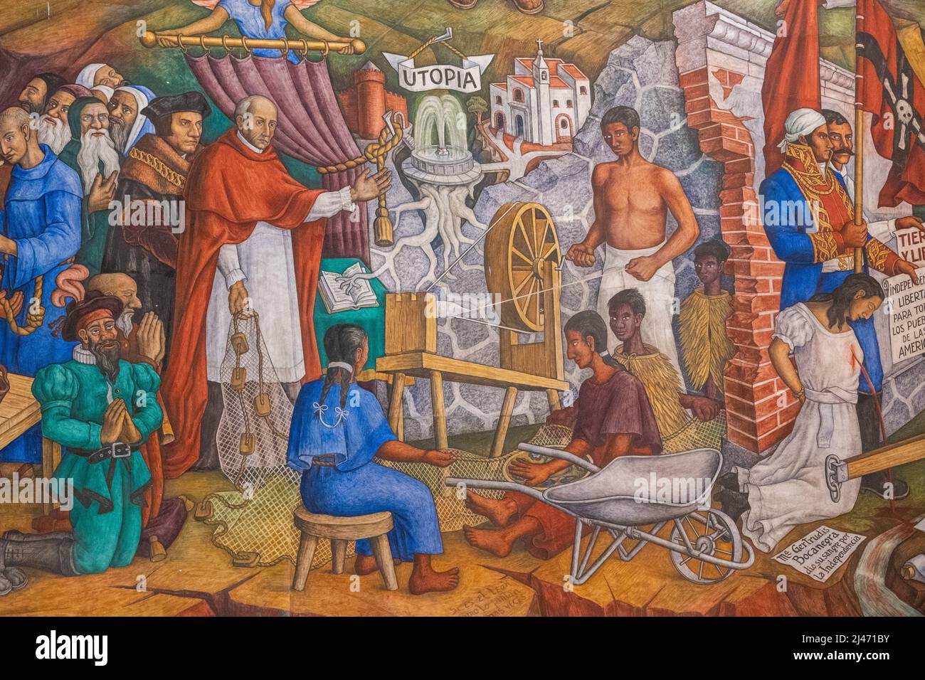 A detail from the Juan O'Gorman, ‘The History of Michoacan’ mural ...