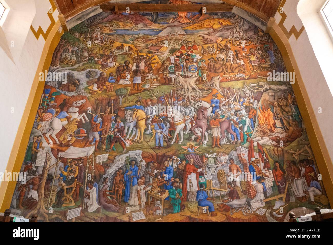 The Juan O'Gorman, ‘The History of Michoacan’ mural, a fresco created ...
