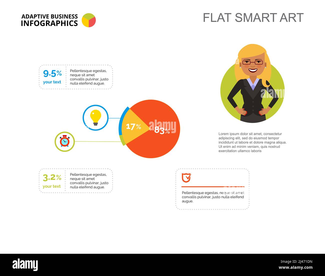 Two sectors pie chart. Business data. Percentage, diagram, design ...