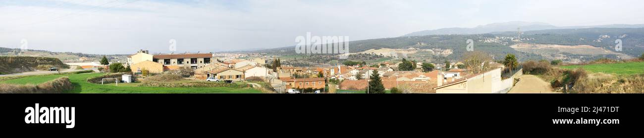 Panoramic view of Sant Martí de Centelles in Barcelona, Catalunya ...