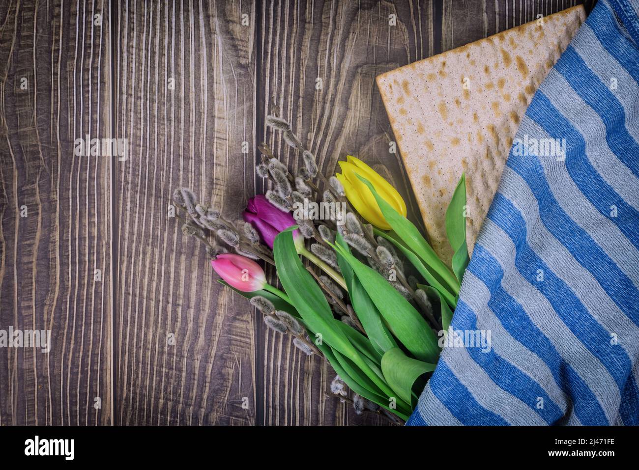 Passover Jewish on matzah on the wood table Stock Photo - Alamy