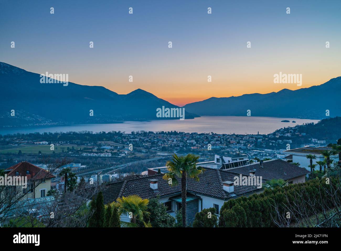 Aerial view of Locarno and lake Maggiore Stock Photo - Alamy